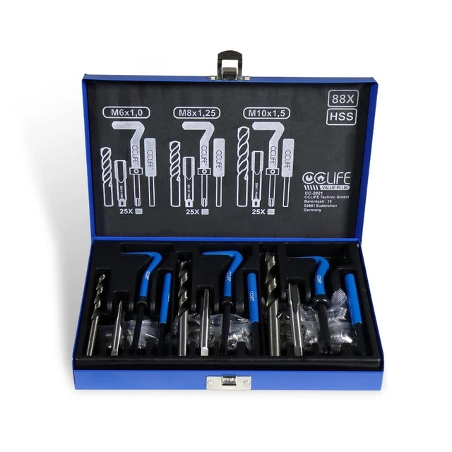 CCLIFE 88 PIÈCES Coffret Filet Rapporté M6-M8-M10 Kit Réparation ...