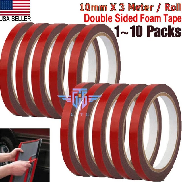 1-10X AUTO TAPE Acrylic Foam Double Sided Mounting Adhesive 3m x 10mm ...