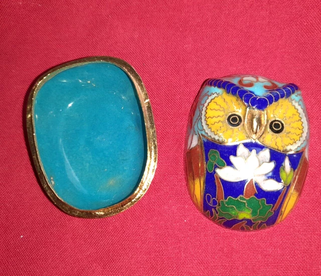 JOLIE CHOUETTE BOITE En Metal Emaux Cloisonnes EUR 10,00 - PicClick FR