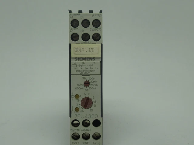 SIEMENS 7PU4320-2BN20 MULTIFUNCTION Relay Timer 5s-100hr 24V USED $38. ...