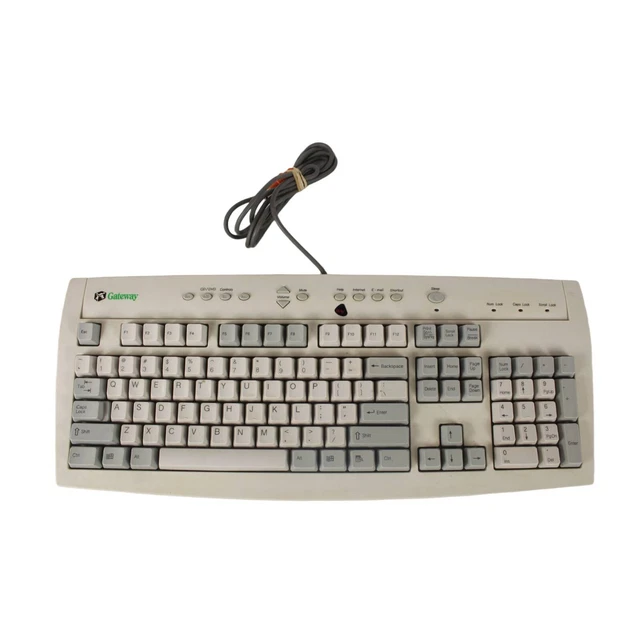 VINTAGE GATEWAY PC Computer Clicky Mechanical Keyboard G9900H Beige $20 ...