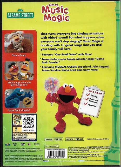 123 SESAME STREET DVD Elmo's Music Magic Rhyming Dance Malaysia Edition ...