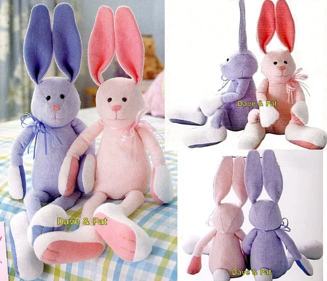 ORIGINAL SEWING PATTERN For Alan Darts Cuddly Boy & Girl Happy Hares ...