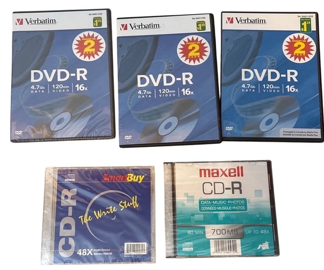 ASSORTED DVD-R BLANK Bundle Maxell SmartBuy Verbatim $10.77 - PicClick CA