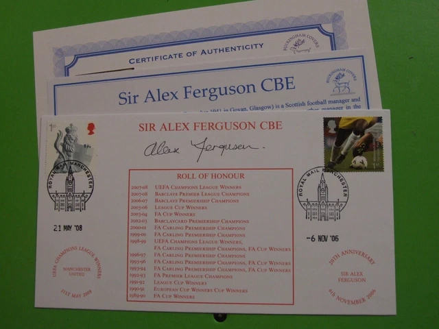 BUCKINGHAM FDC FOOTBALL Man Utd Manager Sir Alex Ferguson Cbe Firmato A ...