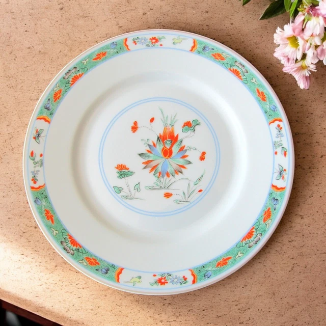 LIMOGES. RAYNAUD. 6 assiettes à dessert modèle Houang-Pou famille verte ...