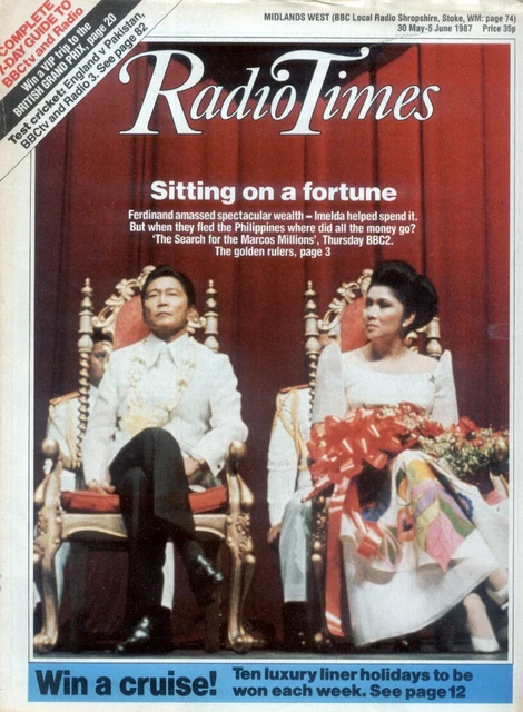 RADIO TIMES 30 May 1987 . Imelda Marcos Front Cover . Ronnie Corbett ...