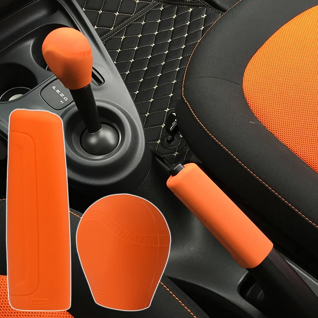 SCHALTKNAUF HANDBREMSE ABDECKUNG Orange Für Smart Fortwo 453 Roadster ...