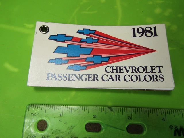 1981 CHEVY PASSENGER Car Paint Color Chip Wheel Chart samples Chevrolet ...