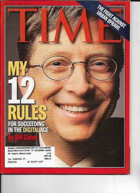 TIME MAGAZINE MARCH 22, 1999- Bill Gates- My 12 Rules For Succeeding ...