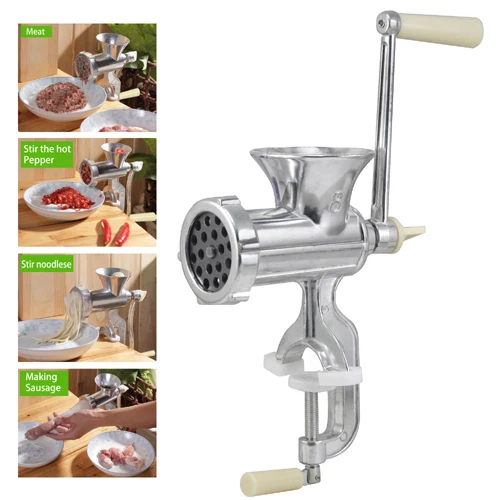 HEAVY DUTY HAND Operated Meat Mincer Grinder Kitchen Beef Maker Metal ...
