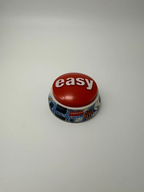 STAPLES &THAT WAS Easy" Red Push Easy Button - Tested & Works! Boys ...