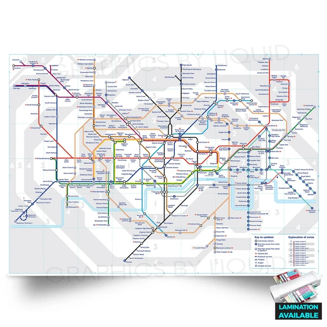 LONDON UNDERGROUND TUBE Map Educational Picture Poster Print | A5 A4 A3 ...