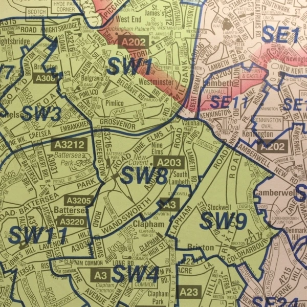 LONDON WALL MAP Postcode And Borough Map Laminated Large 1170 X 910mm £ ...