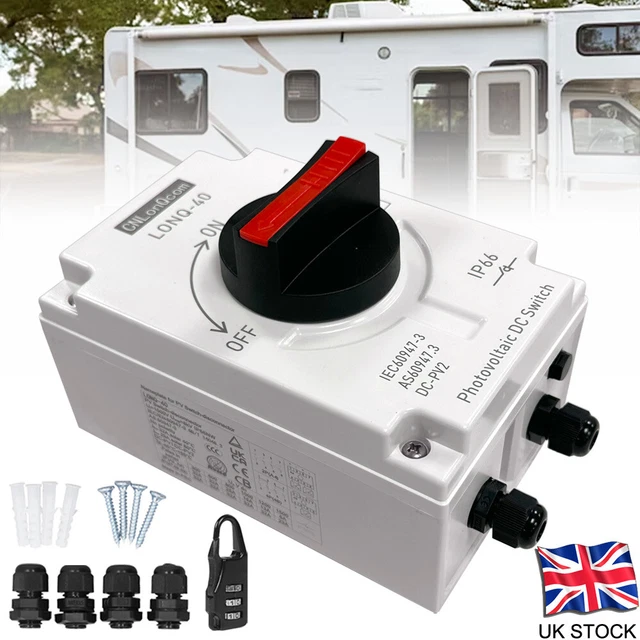 SOLAR DC SWITCH Photovoltaic Electrical Isolator PV 4P 1000V 32A Outdoor IP66 UK £25.33 ...