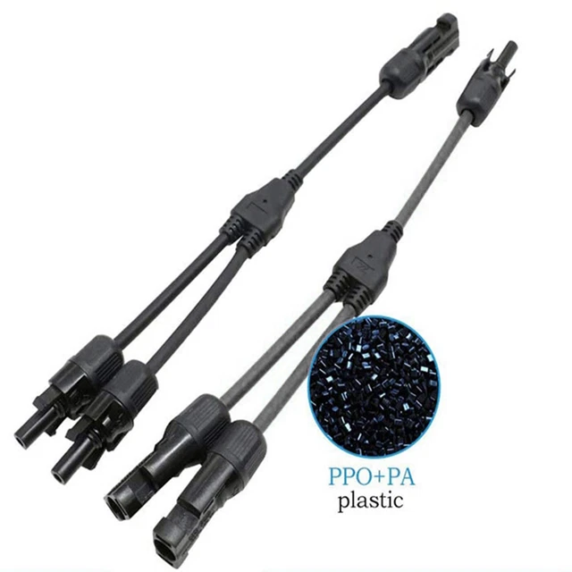 SOLAR CABLE Y-SPLITTER Solar Panel Cable-Plug Connector Parallel PV ...