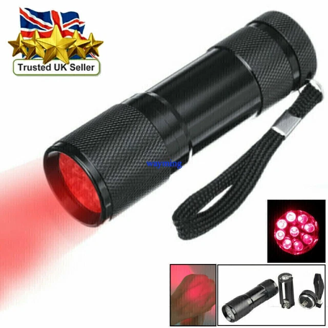 670NM 9LED DEEP Red Light Flashlight Against Deteriorating Eyesight Red ...