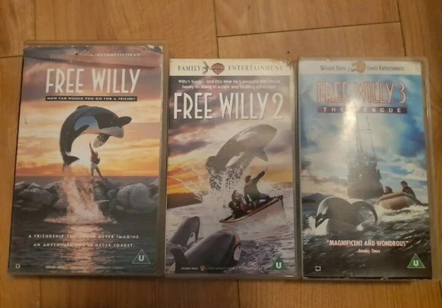 FREE WILLY 1,2,3 - VHS Video Tape - 3 Movies Set £14.99 - PicClick UK