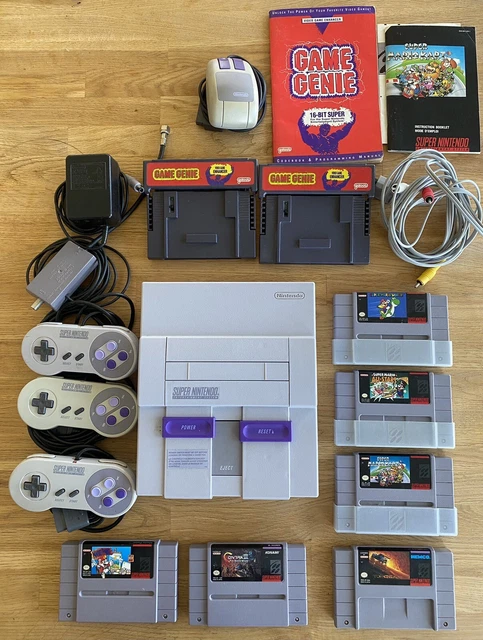 6 GAMES + Super Nintendo SNES System Console With 3 Controllers, AC & A ...