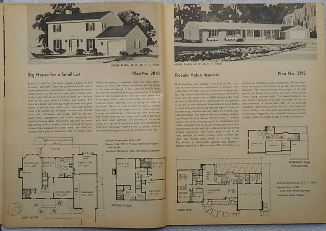 BEAUTIFUL HOME PLANS 1965 Architecture House Plan Catalog Blueprints ...