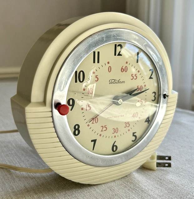 1940S VINTAGE TELECHRON Minitmaster Kitchen Clock Timer Art Deco Model ...