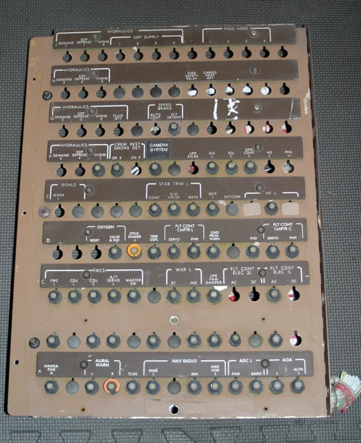 BOEING 747 CIRCUIT Breaker Panel from flight deck ceiling. £47.48 ...