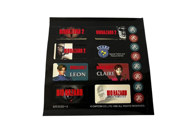 OFFICIAL BIOHAZARD RESIDENT Evil 2 PlayStation PS1 Memory Card Sticker ...