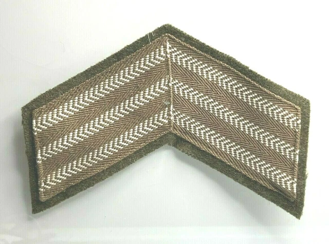 BRITISH ARMY SERGEANT rank stripes Cloth Badge Patch Single Tape 9 x 5 ...