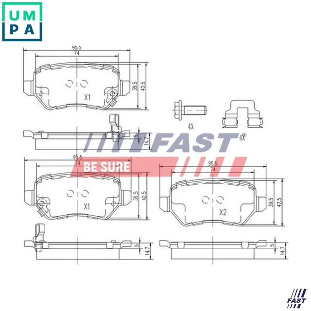 BRAKE PAD SET DISC BRAKE FT29524 FOR KIA VAUXHALL ZAFIRA/Mk/II CORSA ...