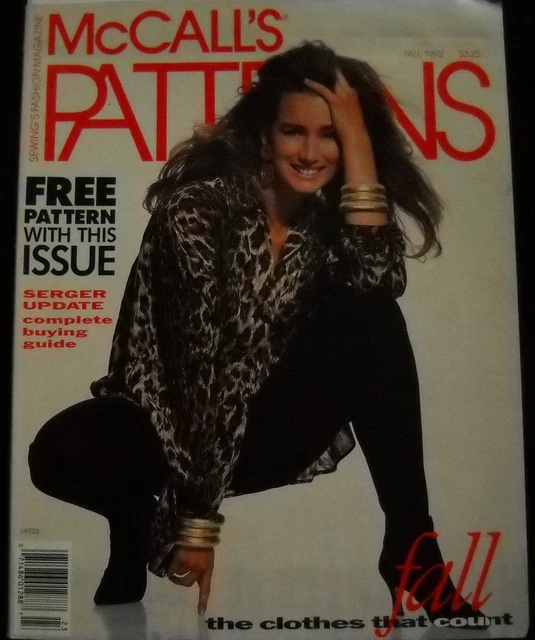 MCCALL'S PATTERNS MAGAZINE Fall 1992 Sewing's Fashion Magazine Suzanne ...