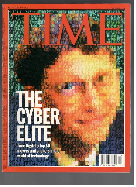 CYBER ELITE BILL GATES MICROSOFT TIME Magazine 9 Novembre 1998 EUR 38 ...