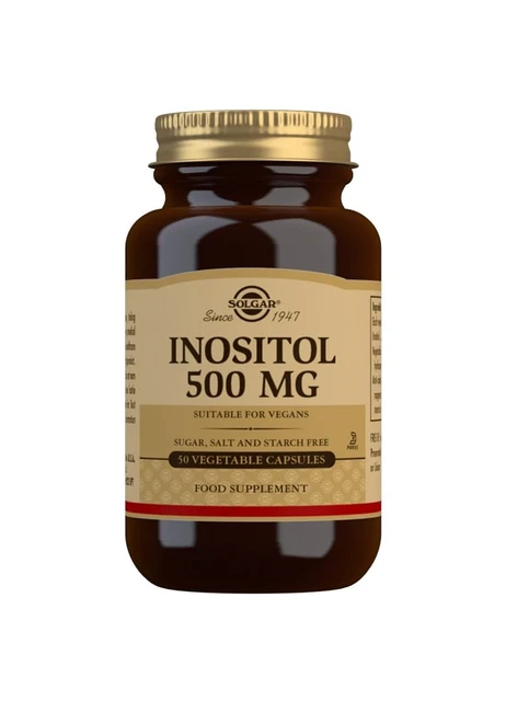 SOLGAR INOSITOL 500 mg Vegetable Capsules - 50 count (Pack of 1), White ...
