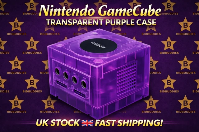 NINTENDO GAMECUBE TRANSPARENT Purple GCN Replacement Console shell case ...