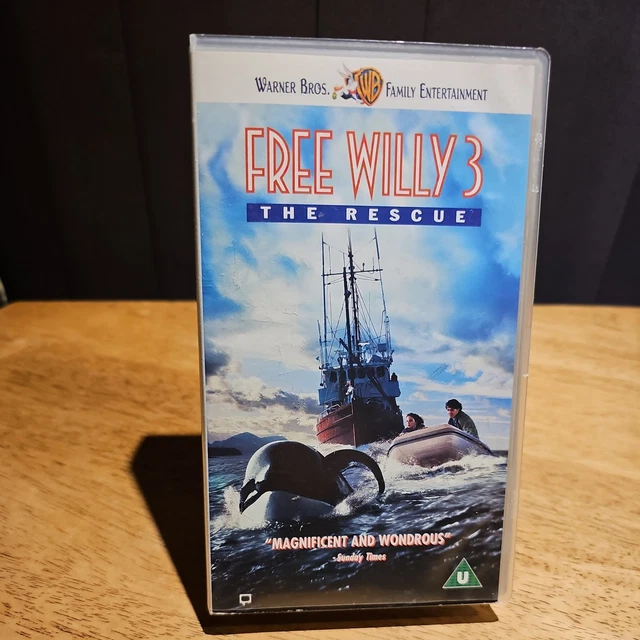 FREE WILLY 3 The Rescue 1997 Film Vhs Video Tape Uk Pal Format Only Ok ...