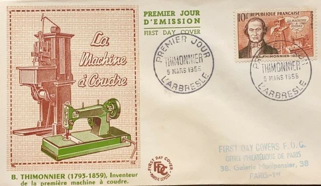 P) 1955 FRANCE, B. Thimonnier Stamp, Inventor Of The First Sewing ...