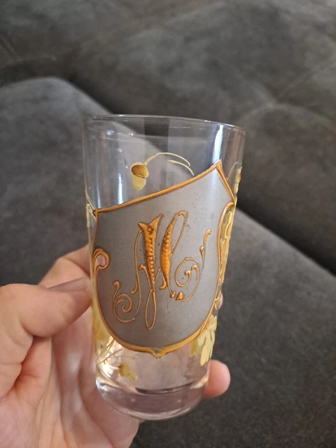 VERRE ANCIEN VERRERIE Émaillé 19ème Napoléon III Legras Decor Floral EUR 10,00 - PicClick FR