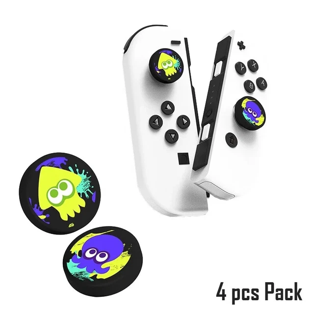 NINTENDO SWITCH SPLATOON 3 Joy-Con Controller Silicone Thumb Grips 4 ...