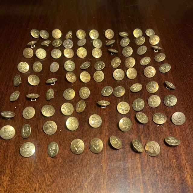 JOB LOT 87 RAF second war ROYAL AIR FORCE brass uniform buttons vintage ...