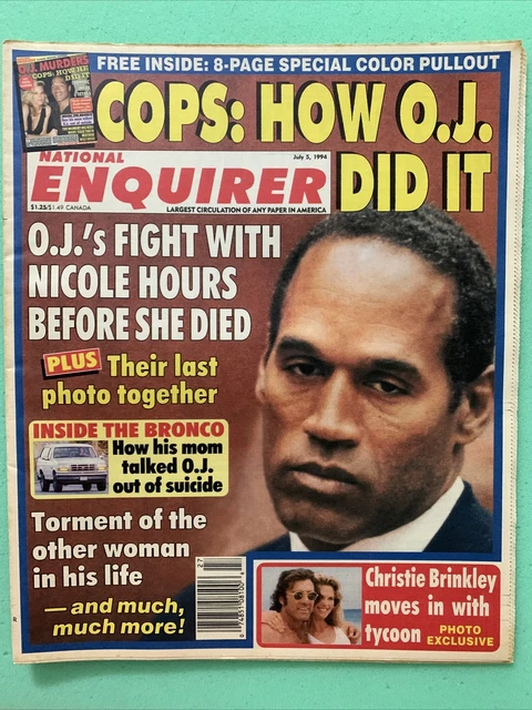 MAGAZINE TABLOÏD VINTAGE 5 Juillet 1994 National Enquirer Oj Simpson ...