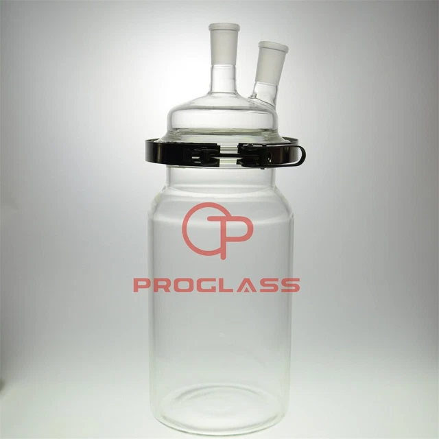 5000ML 24/ 40 3-NECK, GLASS Cylinder Reactor,5 Litre Flat Bottom ...