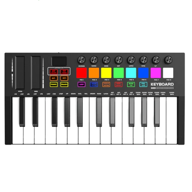 25 Keys Midi Keyboard Professional Controller Usb Percussion Pad 8 Rgb Backlit 263 99 Picclick Au