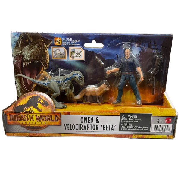 JURASSIC WORLD DOMINION Owen & Velociraptor Beta 5 Piece Figure Set Toy ...