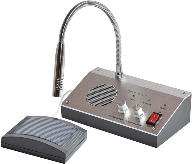 2-WAY COUNTER TOP Intercom Desktop Main speaker Unit With Gooseneck ...