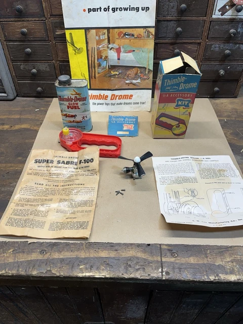 LM COX THIMBLE Drome 1/2A Kit Parts Box Fuel Canco can catalog .049 ...