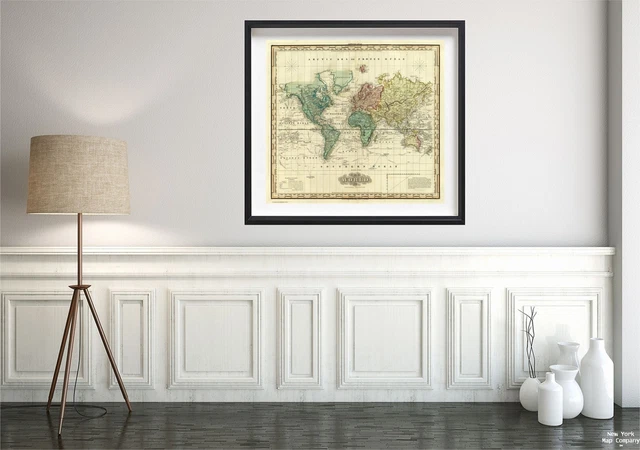 1823 MAP OF the World | World Map | Map of the World Wall Art | Map of ...