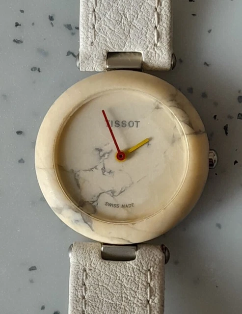 VINTAGE TISSOT ROCKWATCH R150 in creamy white marble. £94.85 - PicClick UK
