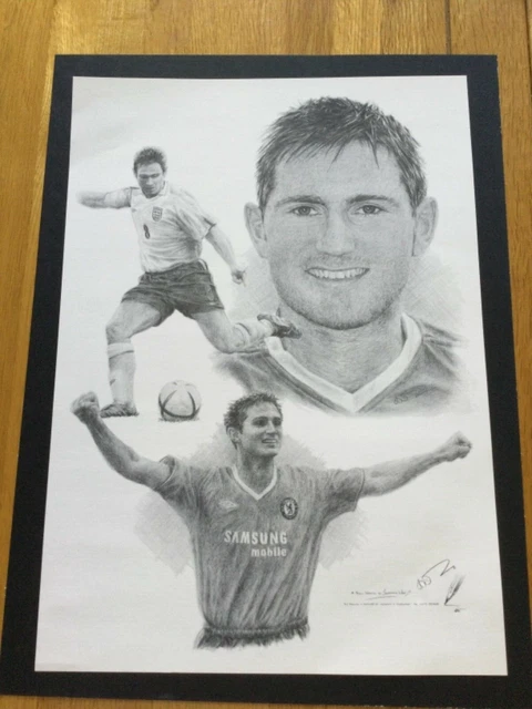 FRANK LAMPARD PRINT of Pencil drawing by Jonathan Wood - Chelsea FC ...