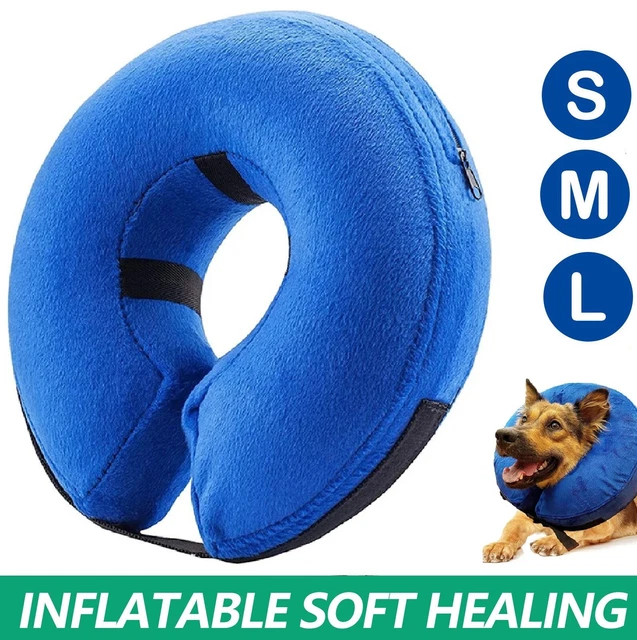 PROTECTIVE INFLATABLE COLLAR Dogs and Cats Soft Healing Comfy Recovery ...