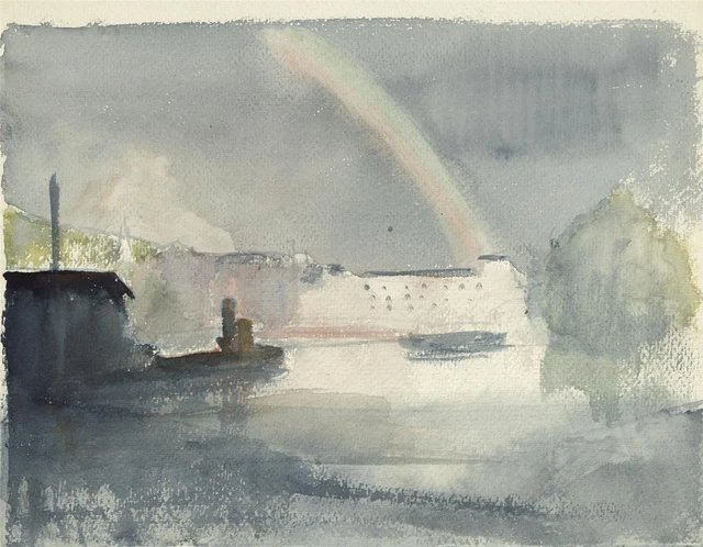 ROLAND BATCHELOR (1889-1990) Watercolour Painting - Honfleur France ...