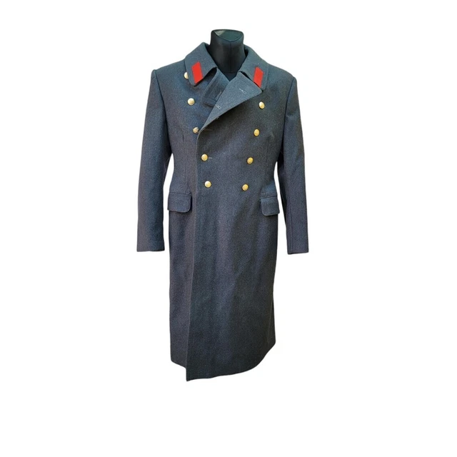 SOVIET ERA STYLE USSR Air Force Military Heavy Grey Wool Coat Red ...